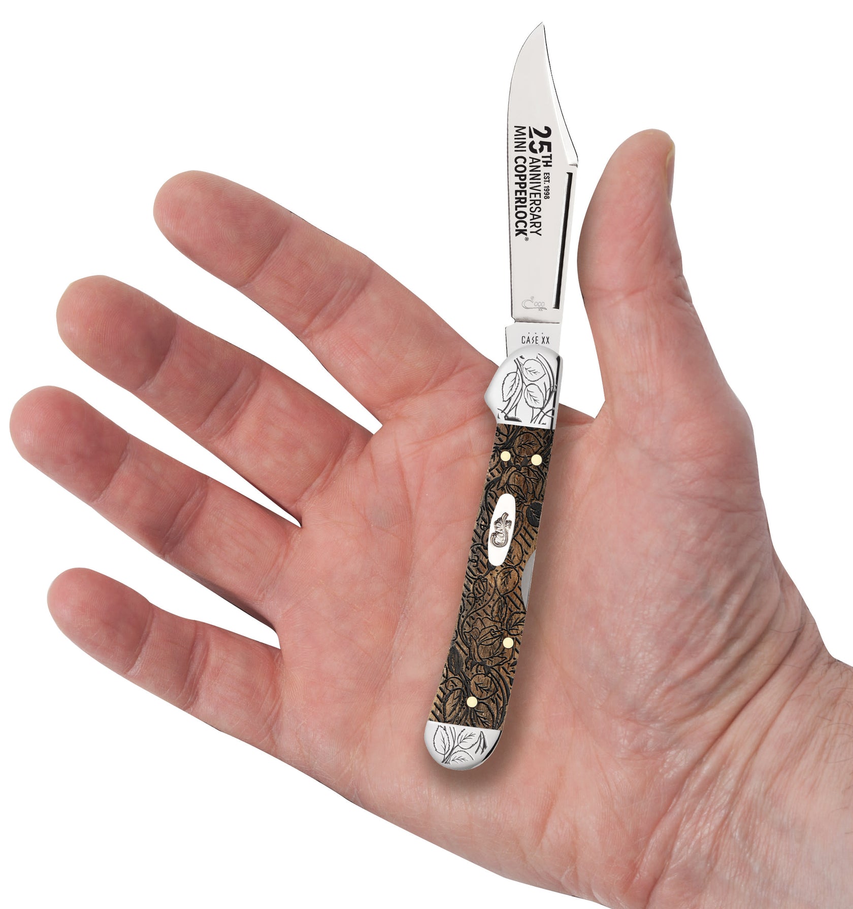 Case® | Smooth Natural Curly Oak Mini CopperLock® – caseknives.com