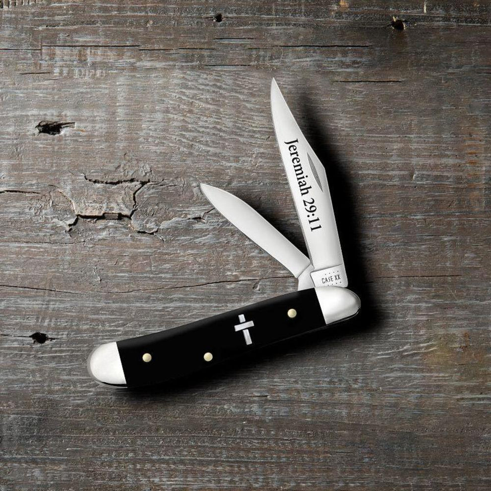 Case® | Religious Sayings Jeremiah 29:11 Black Synthetic Peanut Knife ...