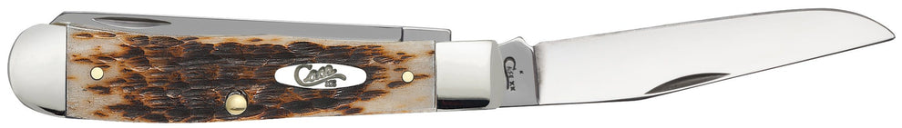Case® | Peach Seed Jig Amber Bone Trapper Knife – caseknives.com